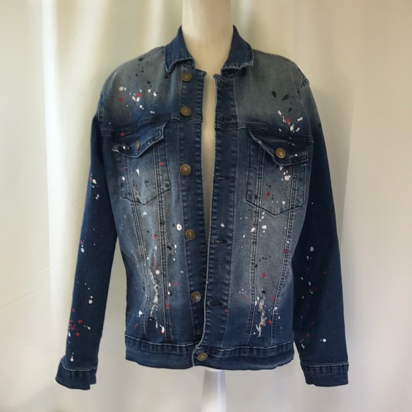 Maison Article | Jackets & Coats | Maison Article Distressed Paint ...